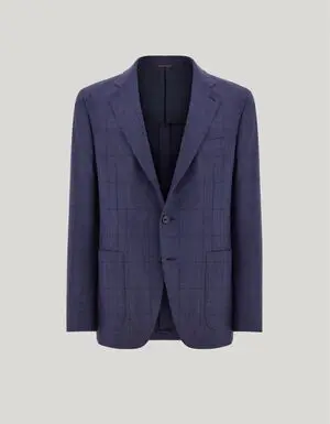 Canali Silk And Cashmere Modern-fit Overcheck Jacket