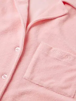 Hunza G Terry Towelling Cuban Shirt - Pink