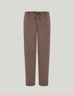 Canali Travel Wool Regular Fit Drawstring Pants - Brown