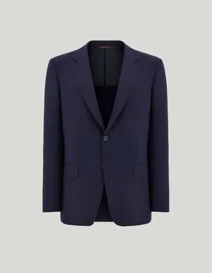 Canali Navy Cashmere Single-breasted Jacket - Blue