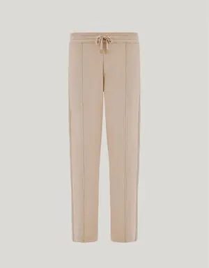 Canali Cotton Blend Joggers With Side Band - Beige