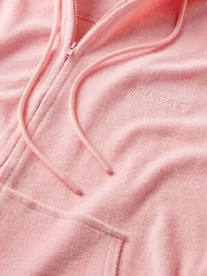 Hunza G Terry Towelling Zip Up Hoodie - Pink