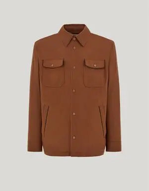 Canali Nuvola Burnt Overshirt In Technical Fabric With Membrane