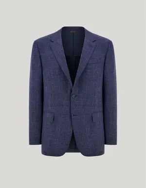 Canali Wool, Silk And Linen Jacket - Blue