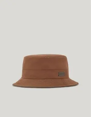 Canali Wool And Linen Baseball Cap With Nappa Leather Details - Brown