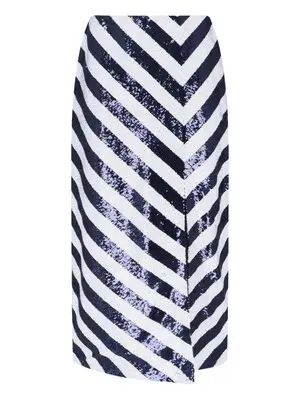 Ralph Lauren Sequin Embellished Midi Skirt - Blue
