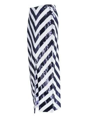 Ralph Lauren Sequin Embellished Midi Skirt - Blue