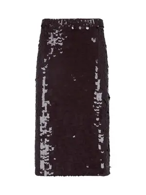 P.a.r.o.s.h Sequin Midi Skirt - Brown