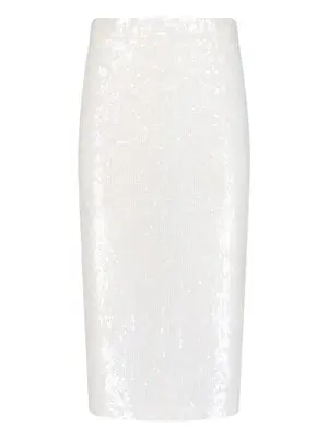 P.a.r.o.s.h Sequin Midi Skirt - White