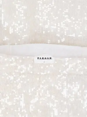 P.a.r.o.s.h Sequin Midi Skirt - White