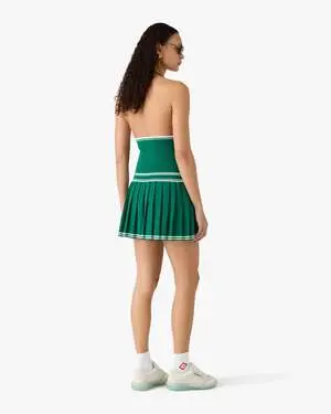 Casablanca Pleated Halter Mini Dress - Green