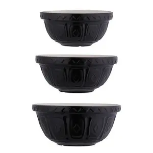 MASON CASH Color Mix 3 Piece Mixing Bowl Set - Black