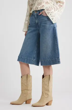 Treasure & Bond High Waist Wide Leg Cropped Jeans