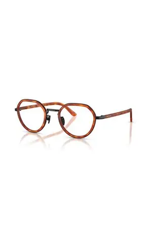 Giorgio Armani 49mm Round Optical Glasses - Tortoise