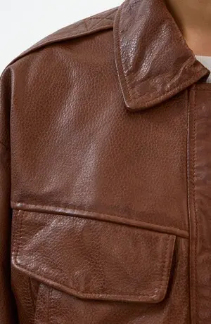LAMARQUE Trevanna Leather Bomber Jacket - Cognac