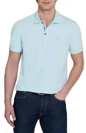 CON.STRUCT Slim Fit Short Sleeve Solid Polo - Ice Blue