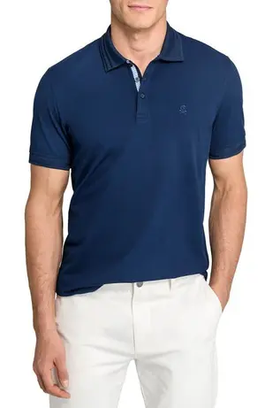 CON.STRUCT Slim Fit Short Sleeve Solid Polo - Navy