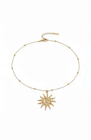 HUMANIST BEAUTY Vortex Sun Pendant Necklace - Gold
