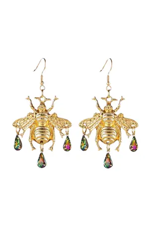 HUMANIST BEAUTY Vintage Cicada Gem Earrings Prismatic