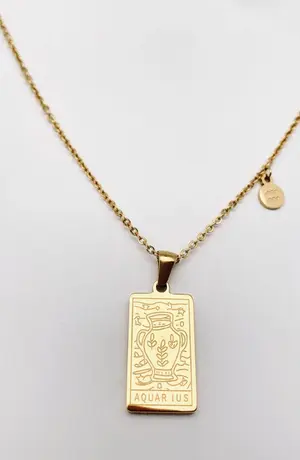 HUMANIST BEAUTY Zodiac Constellation Pendant Necklace Aquarius