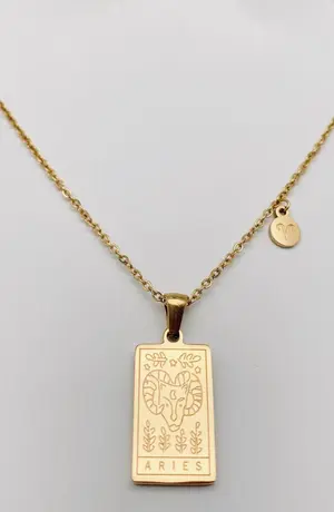 HUMANIST BEAUTY Zodiac Constellation Pendant Necklace Aries