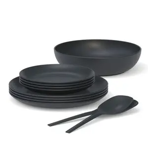 EKOBO Round Dinner Plateset Of 4 - Black