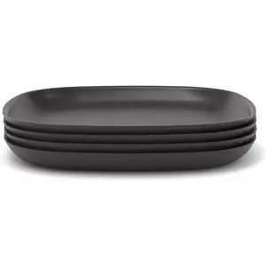 EKOBO Square Dinner Plateset Of 4 Black