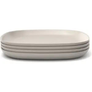 EKOBO Square Dinner Plateset Of 4 Stone