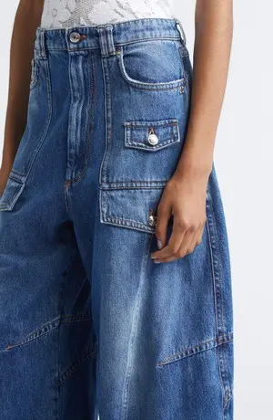 Sportmax Violino Utility Barrel Leg Jeans - Midnight Blue
