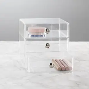 IDESIGN Stackable 3-drawer Vanity Makeup Organizerset Of 2