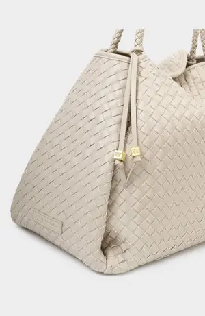 KATIE LOXTON Nova Hand Woven Large Shoulder Bag - Oyster