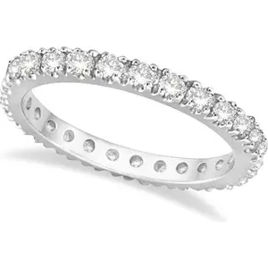 ALLUREZ 14K Natural Diamond Eternity Ring Snow