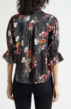 Cinq À Sept Fiona Iris Bouquet Button-up Top