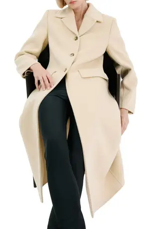 Mango Wool-blend Notch-collared Coat - Vanilla
