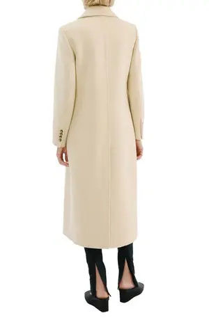 Mango Wool-blend Notch-collared Coat - Vanilla