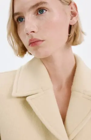 Mango Wool-blend Notch-collared Coat - Vanilla