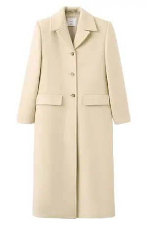 Mango Wool-blend Notch-collared Coat - Vanilla