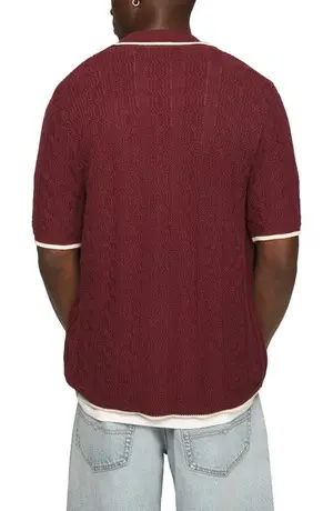Lucky Brand Tipped Short Sleeve Cardigan