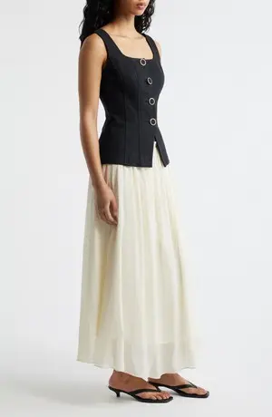 Moon River Sleeveless Two-piece Dress