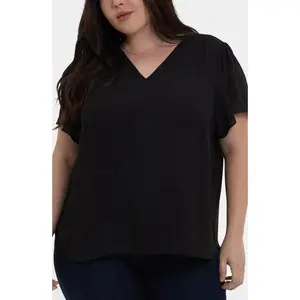 NYDJ Pintuck Flutter Sleeve Top