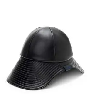 Loewe Leather Cap - Black