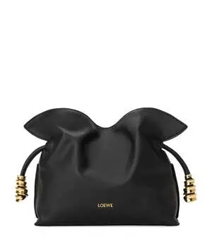Loewe Mini Leather Flamenco Purse - Black
