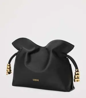 Loewe Mini Leather Flamenco Purse - Black