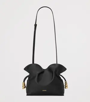 Loewe Mini Leather Flamenco Purse - Black