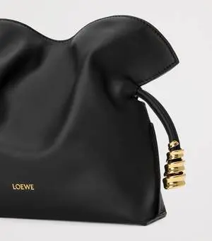 Loewe Mini Leather Flamenco Purse - Black