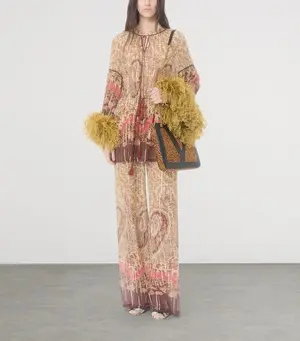 Valentino Garavani Silk-metallic Fibre Trousers