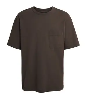 LEMAIRE Cotton-linen Boxy T-shirt - Brown