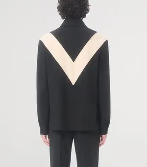 Valentino Garavani Wool-blend Vlogo Jacket - Black