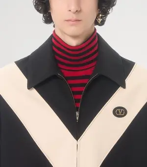 Valentino Garavani Wool-blend Vlogo Jacket - Black