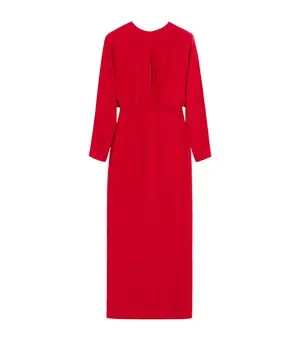 Valentino Garavani Silk Slit Midi Dress - Red